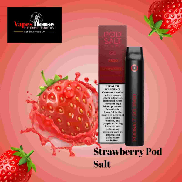 Pod Salt Strawberry 2500 Puffs Disposable Vape – Vapes House