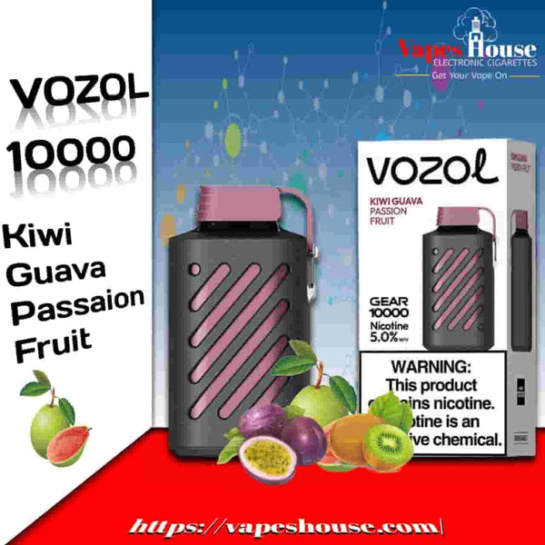 Vozol Gear Kiwi Guava Passion Fruit 10000 Puffs – Vapes House